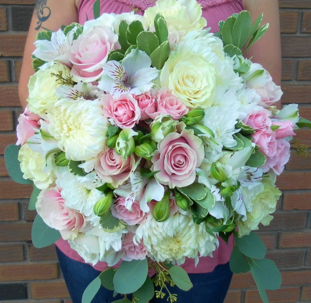 Perfect Pastel Handtied Bouquet (WED21-01) - Bunches Flower Co.